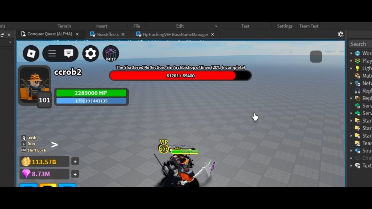 Roblox Studio - Boss Health Bar V2 showcase only / Boss HUD - YouTube