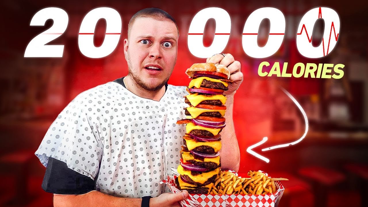 Attempting The 20,000 CALORIE BURGER At Heart Attack Grill - YouTube