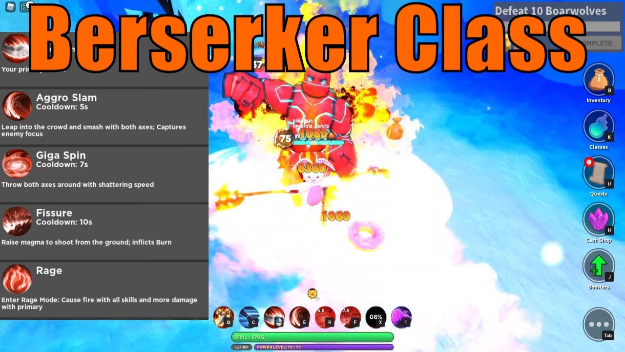 Berserker Class Showcase | Tier 2 Class Unlock | All Skills and ...