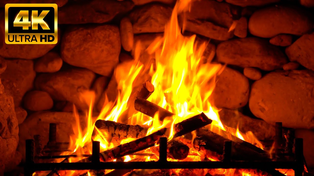 Warm Fireplace Serenity for a Restful Night | Relaxing Fireplace 4K ...