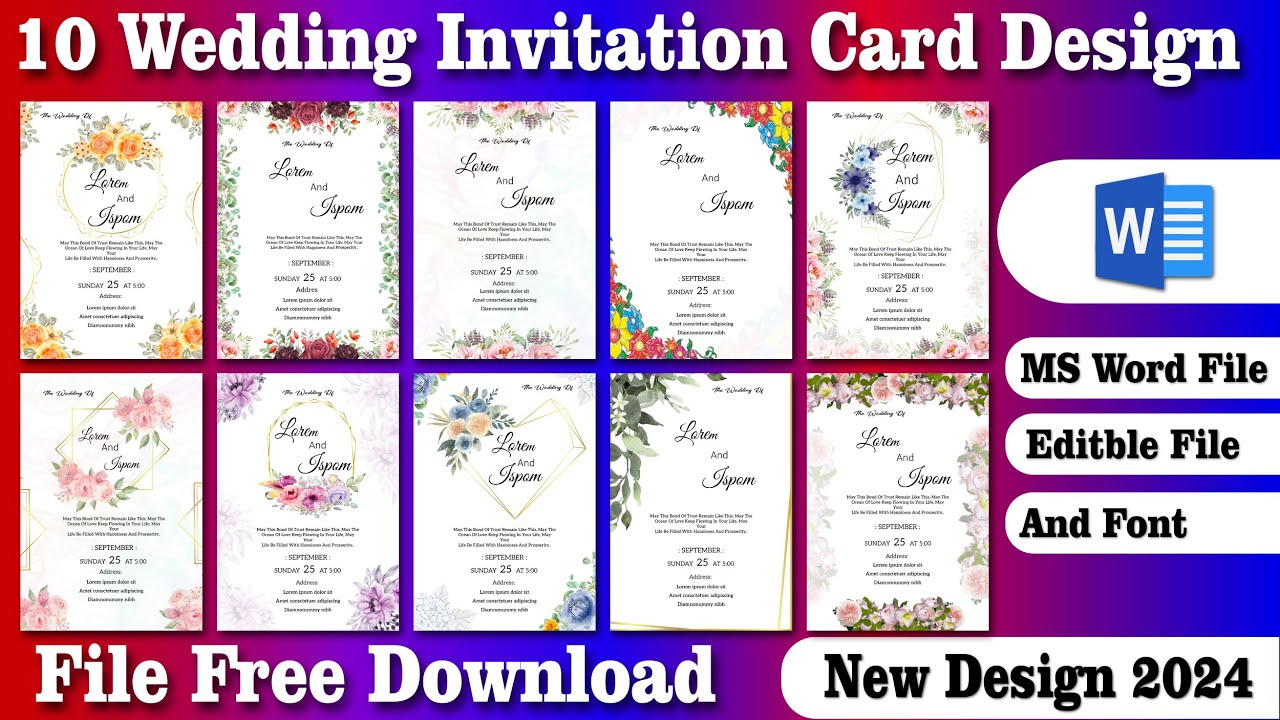 Wedding Invitation Design Ms Word File Free Download | Wedding ...