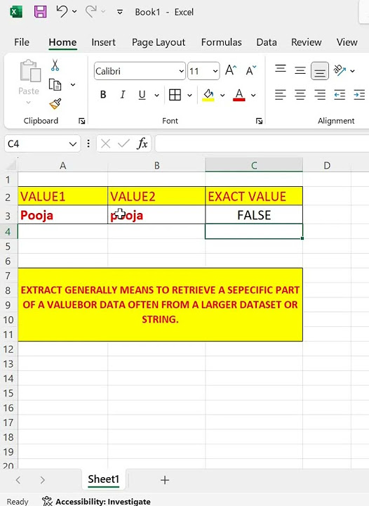 the exact function in excel #excel #excel tips#office #microsoft #excel tricks - YouTube
