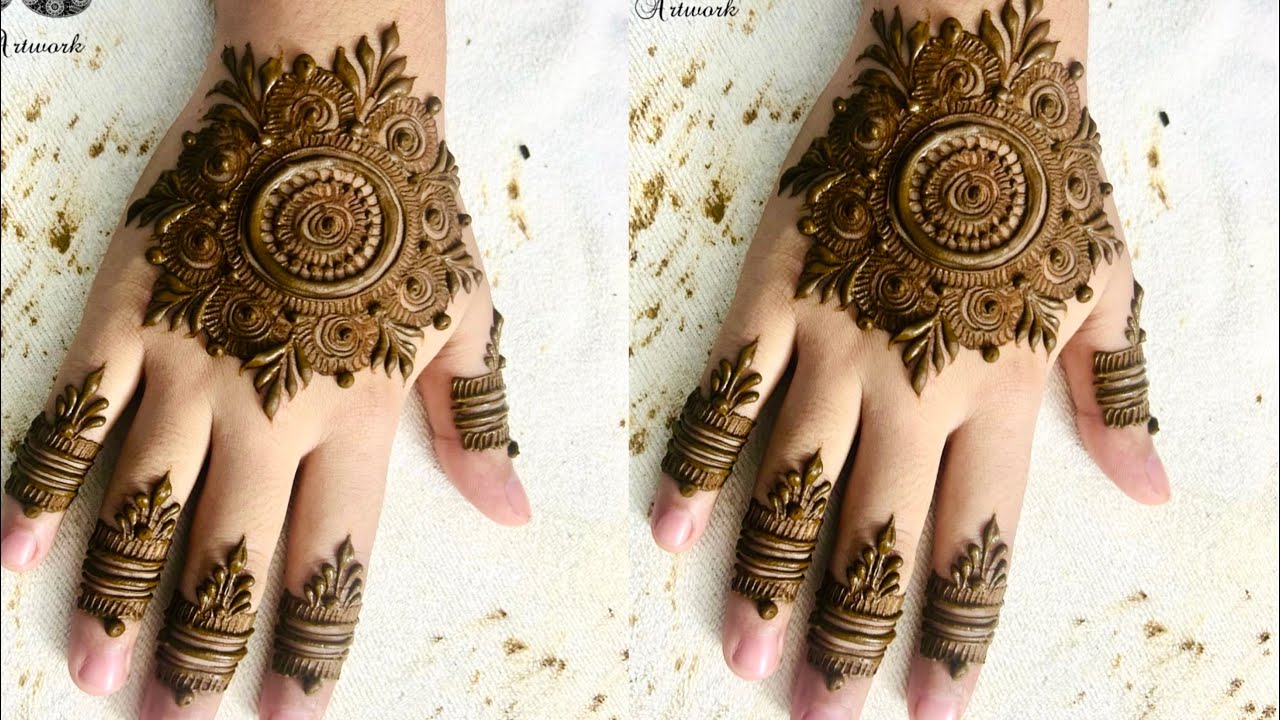 Latest Heavy Mandala Gold Tikki Mehndi Design | Bhrwa Mehndi Design ...