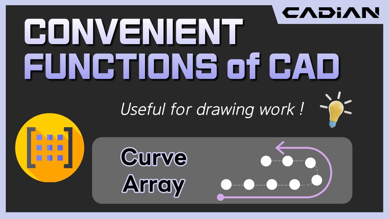 CAD(AutoCAD) Curve Array - Convenient functions of CADian - YouTube
