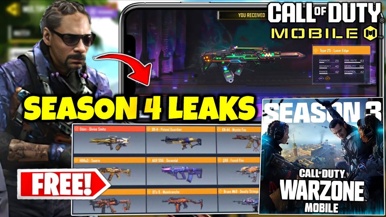 Season 4 Legendary Guns | New Settings | Warzone Mobile Season 3 Battle ...