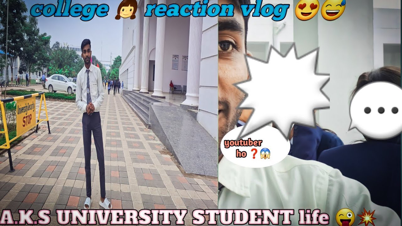 college girls best reaction vlog 💓 😱;aks university satna vlogs;college ...