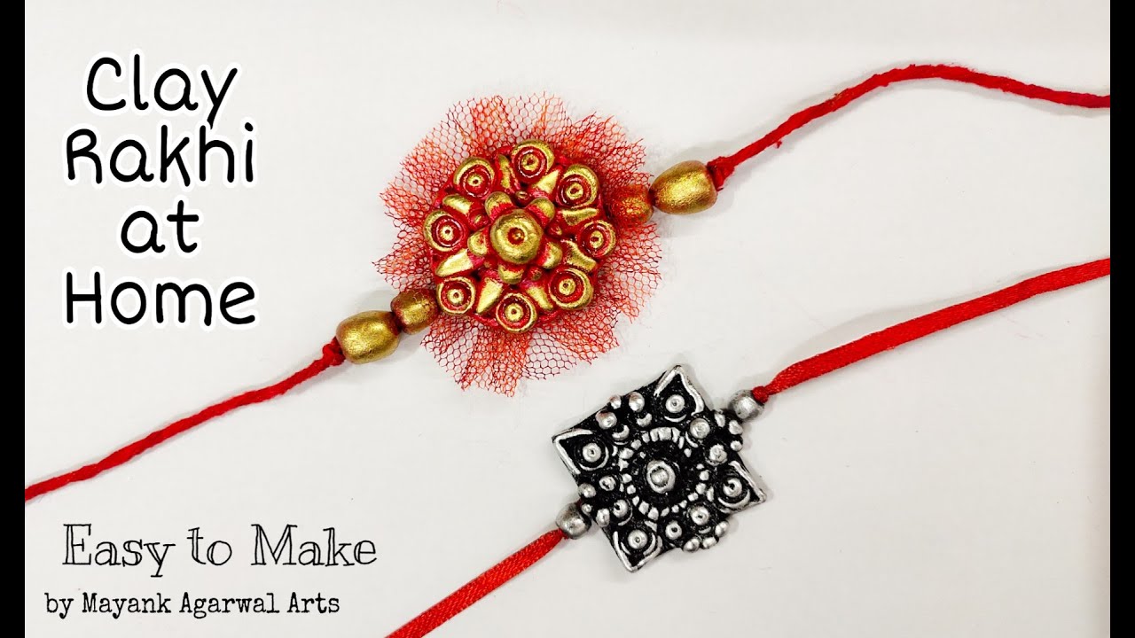 Clay Rakhi At Home | Unique Rakhi Design Ideas | DIY Handmade Rakhi for ...