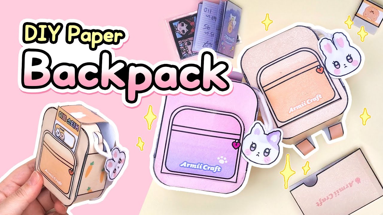 DIY Paper School Backpack | Paper Craft | Kawaii Origami - YouTube