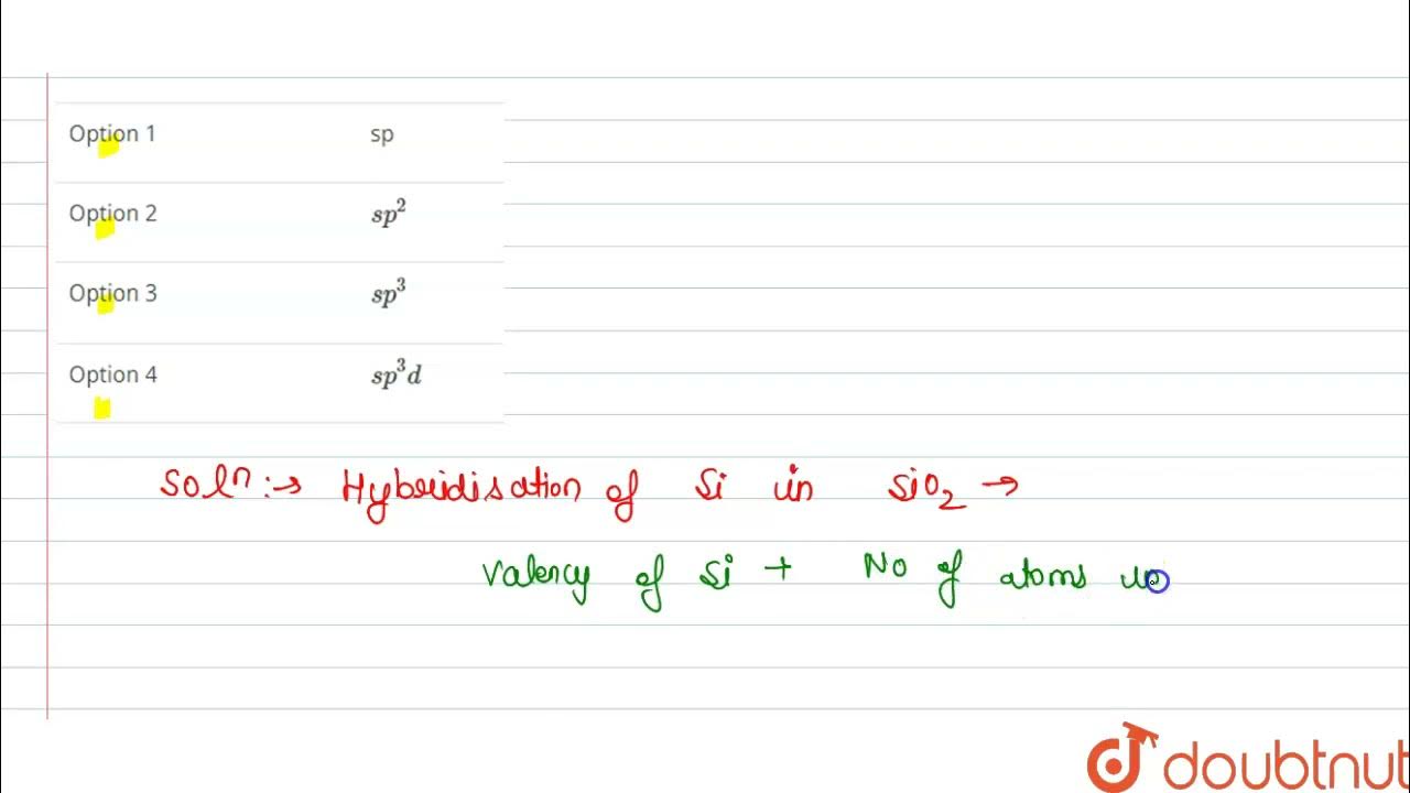 What is hybridisation on the central atom of SiO_(2). | 12 | p-Block Element | CHEMISTRY | ALL ...