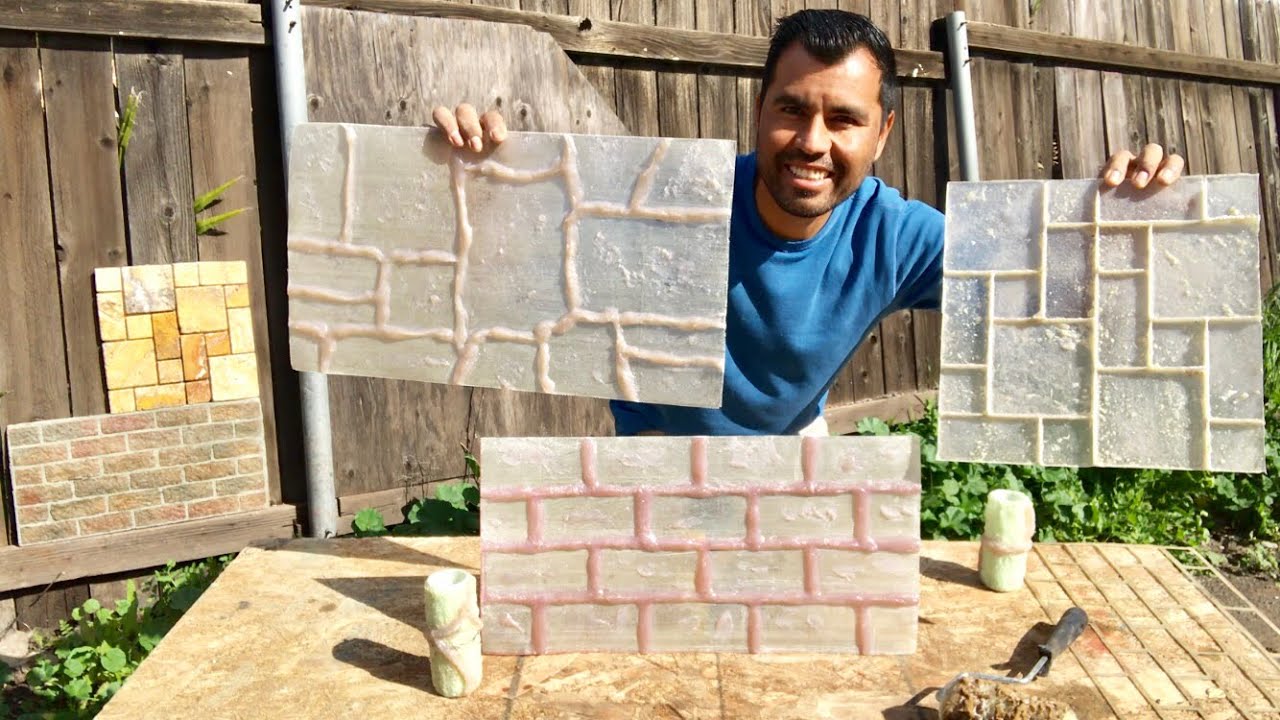 MOLDES PARA ESTAMPADO SIMULACION PIEDRA / fiberglass molds stone stamps ...