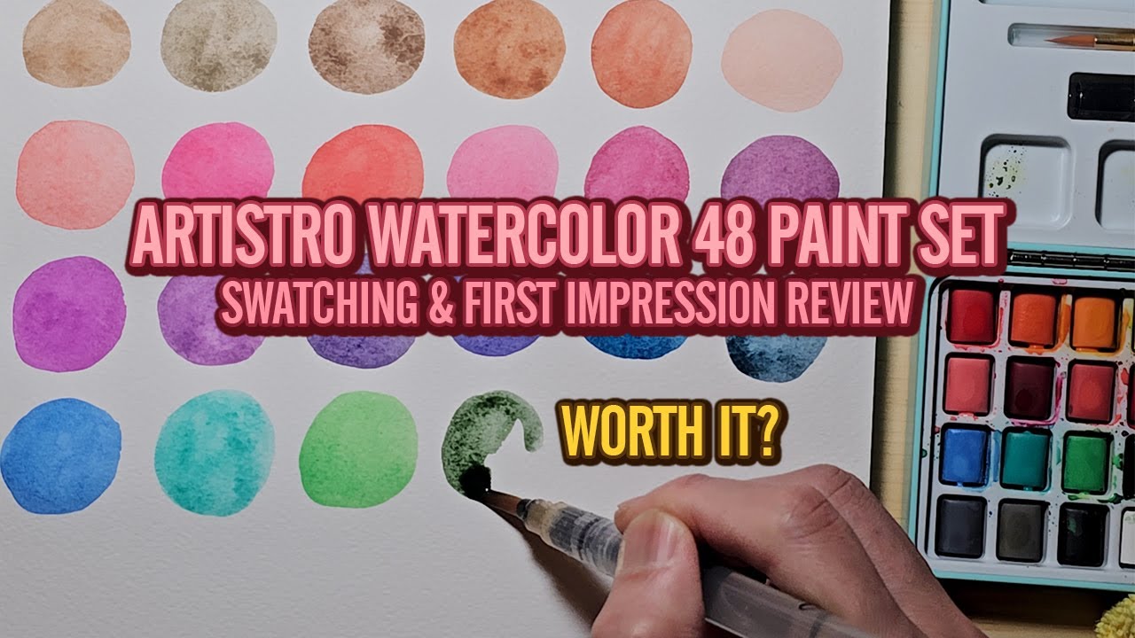 Swatching Artistro Watercolor 48 Paint Set | First Impression Review ...