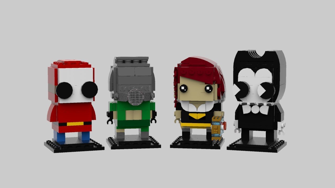 Custom Brickheadz Vol.2 (Mario, DOOM, Transistor, BATIM) - YouTube