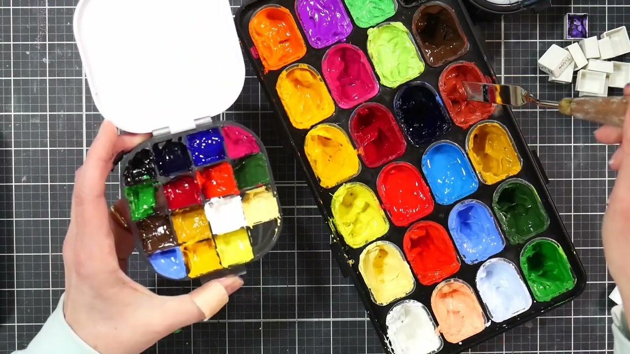 Filling 2 Gouache Travel Palettes and Taking One For a Spin! - YouTube