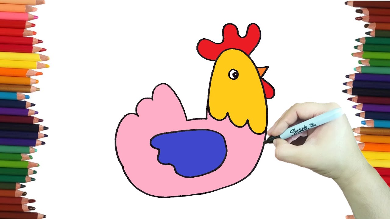 Dibujando una GALLINA paso a paso y muy fácil - Dibubaron Speed Drawing ...