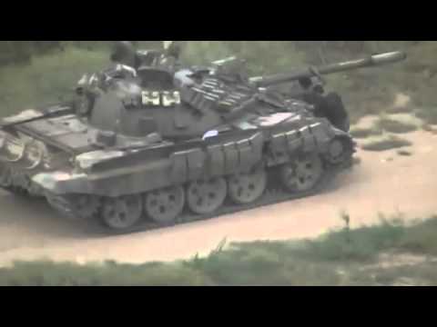 Syrian T 55 Tank rescues injured syrian soilder in battle - YouTube
