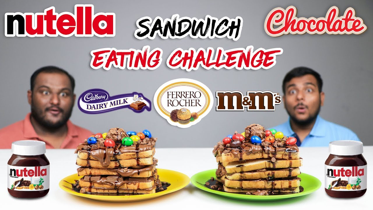 NUTELLA CHOCOLATE SANDWICH EATING CHALLENGE | Chocolate Sandwich Eating ...