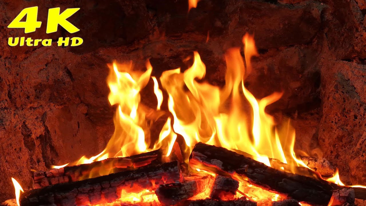 🔥 4K Soothing Fireplace Sounds for Winter, Forest Cabin With Fireplace ...