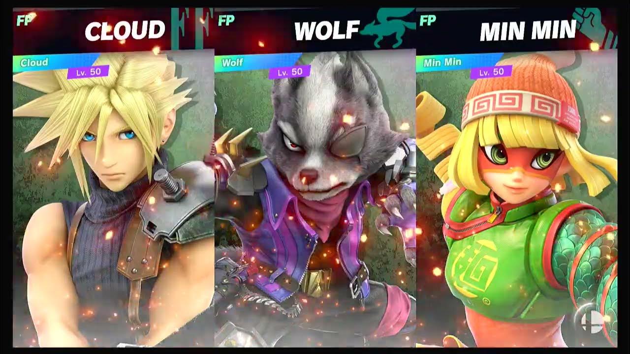 Super Smash Bros Ultimate Amiibo Fights – 11pm Finals Cloud vs Wolf vs Min Min - YouTube