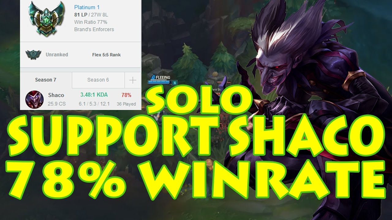 SUPPORT SHACO 78% WINRATE SOLO - HOW TO CARRY AS SUPPORT: PoV Series ...