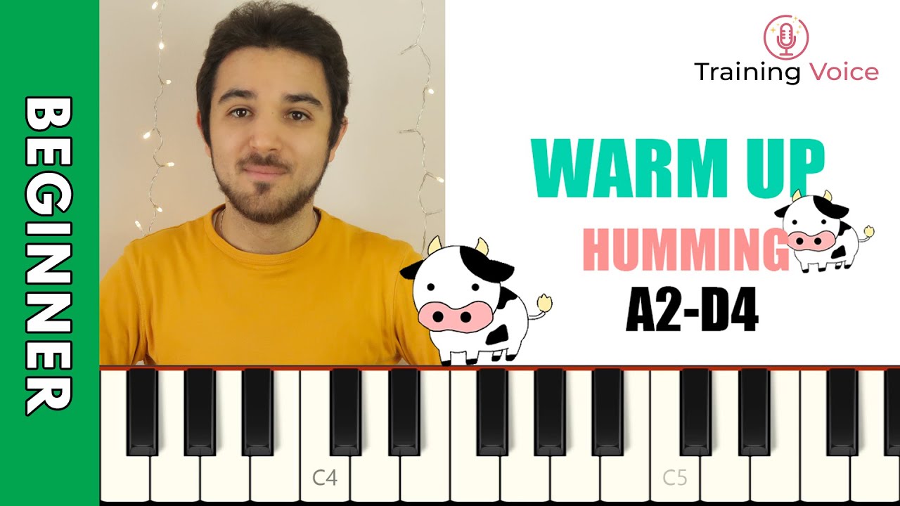 Vocal warm up MALE SINGER Humming A2-D4🐮 MAJOR SCALE 13231 - YouTube