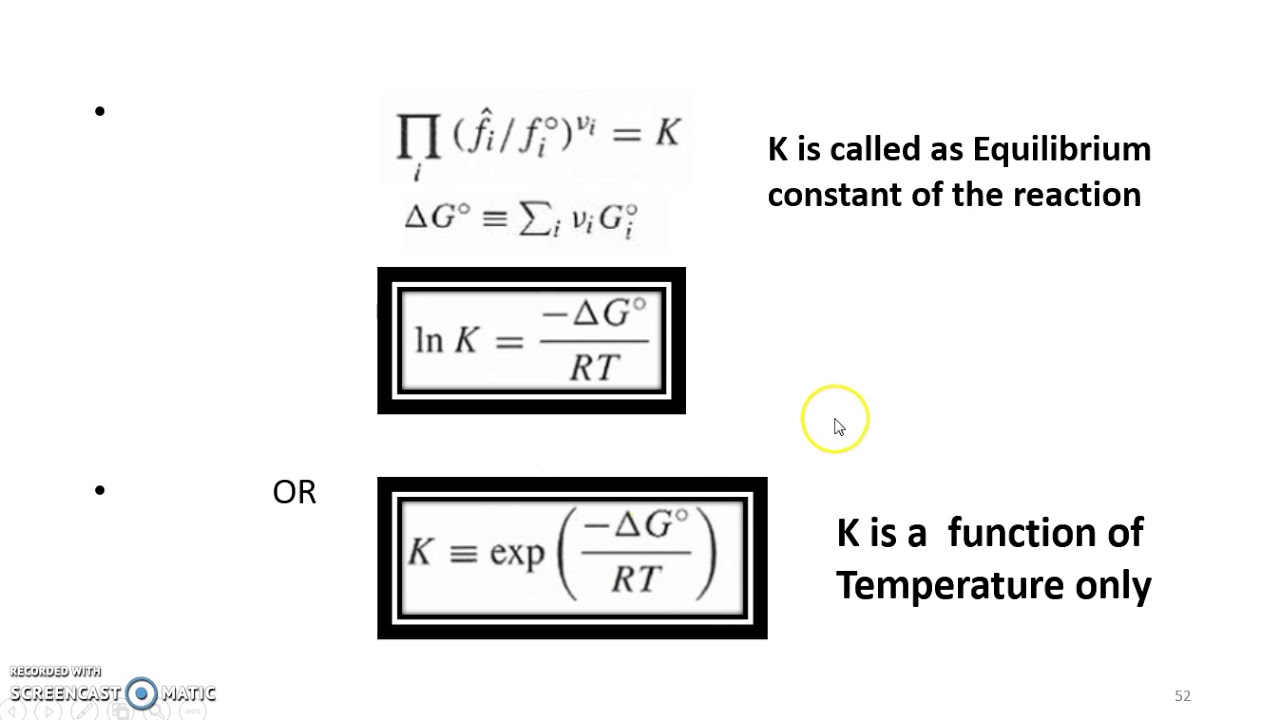 Calculation of Reaction Equilibrium Constant K - YouTube