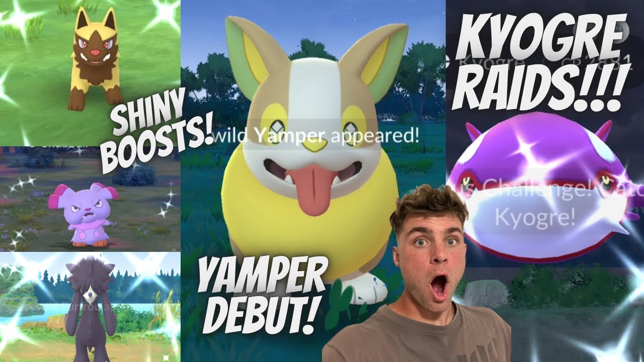 Yamper DEBUT in Pokemon Go! Kyogre Raids and SHINY BOOSTS in Pokemon Go ...