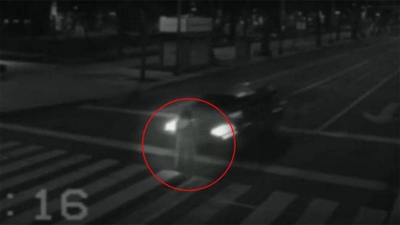 Car drives through body of a GHOST captured on CCTV - YouTube