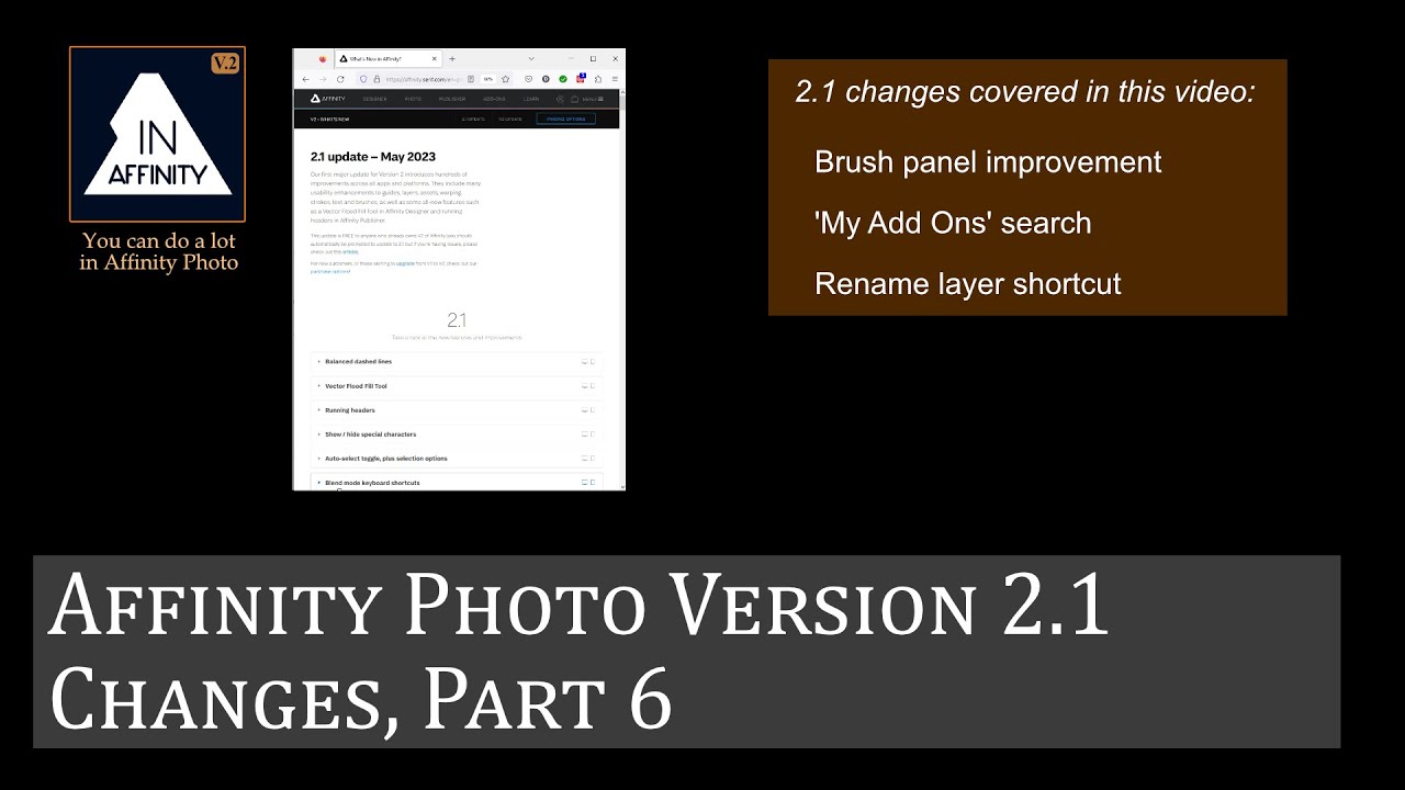 Affinity Photo Version 2.1 Part 6: Brush Panel Improvement, 'My Add ons ...