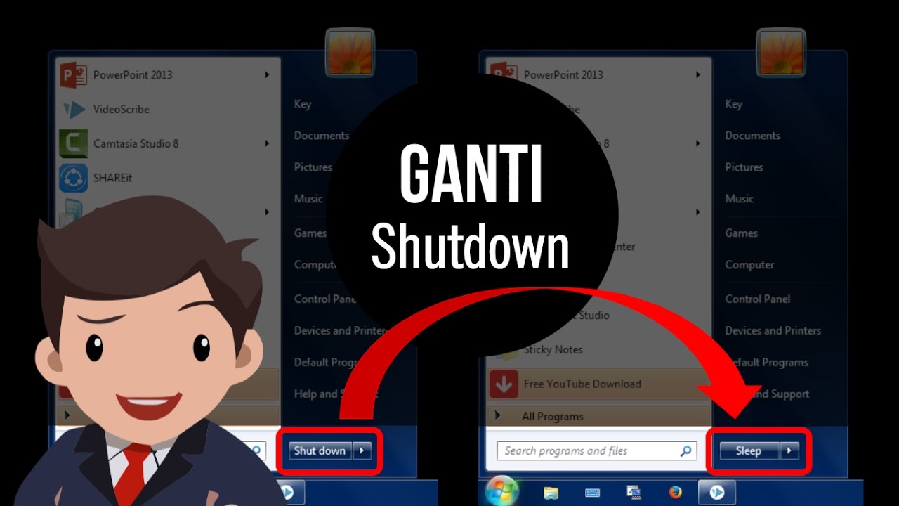 Mengganti default tombol Shutdown -Windows 7 Start Menu - YouTube
