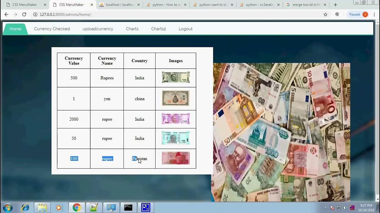 currency recognition system using image processing in CNN - YouTube