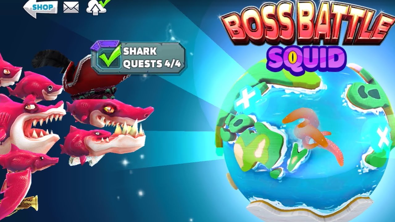 The Frenzy vs Colossal Squid Boss Battle !! - Hungry Shark World - YouTube