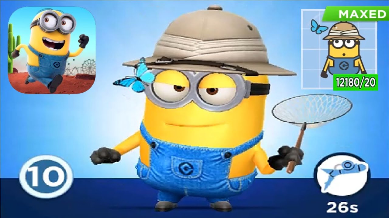 Minion rush Hunter minon costume COMMON upgrade 1 to MAXED gameplay ...