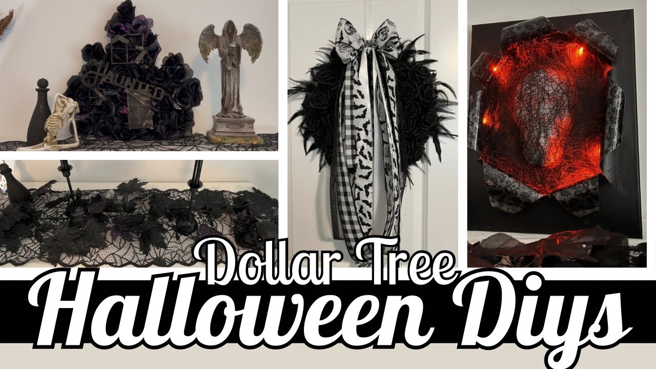 Halloween DIYs on a Budget | Black Dollar Tree Halloween - YouTube