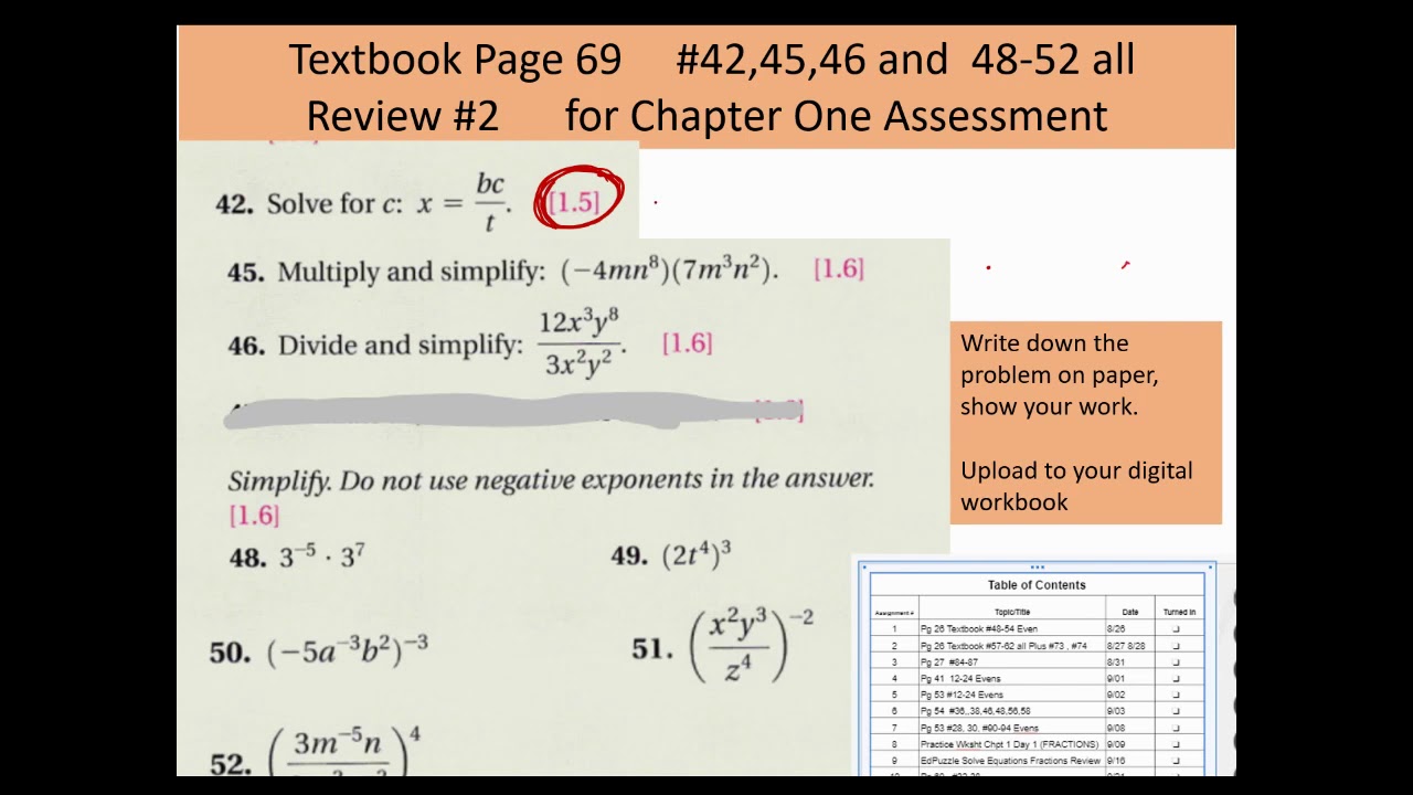 Agenda 9/22 Math 96 Chpt 1 Review Day 2 - YouTube
