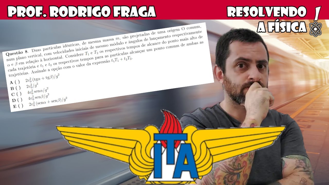 (ITA) Duas partículas idênticas, de mesma massa m, são projetadas de ...