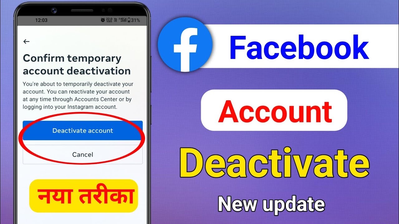 How To Deactivate Facebook Account On Mobile | facebook account ...