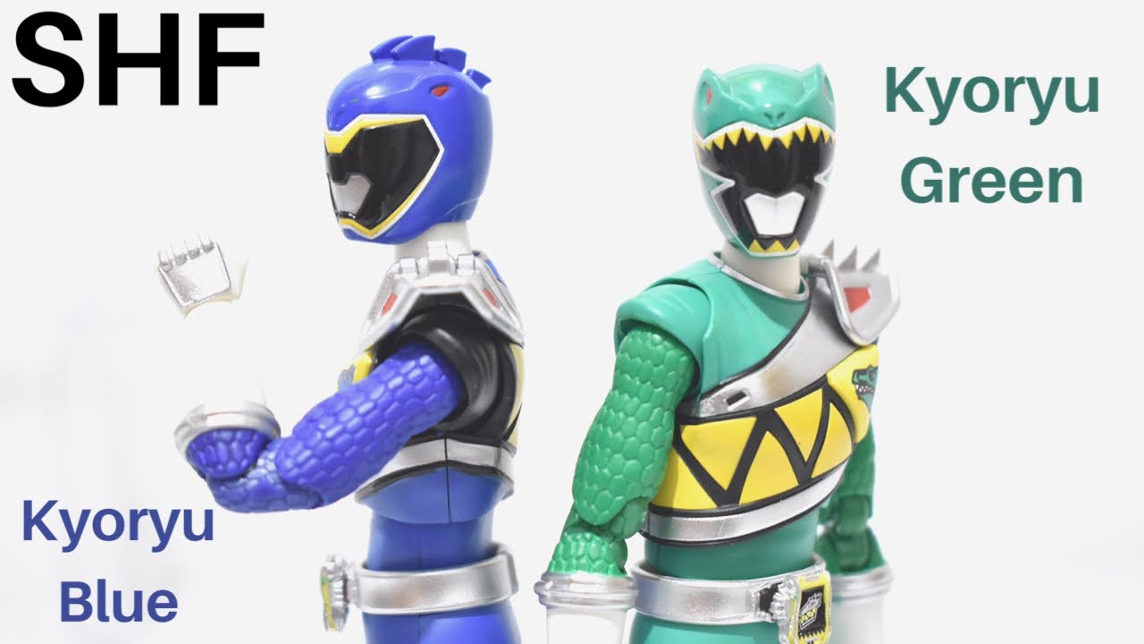 REVIEW BANDAI SHF KYORYU GREEN & KYORYU BLUE (獣電戦隊キョウリュウジャー) (Zyuden ...