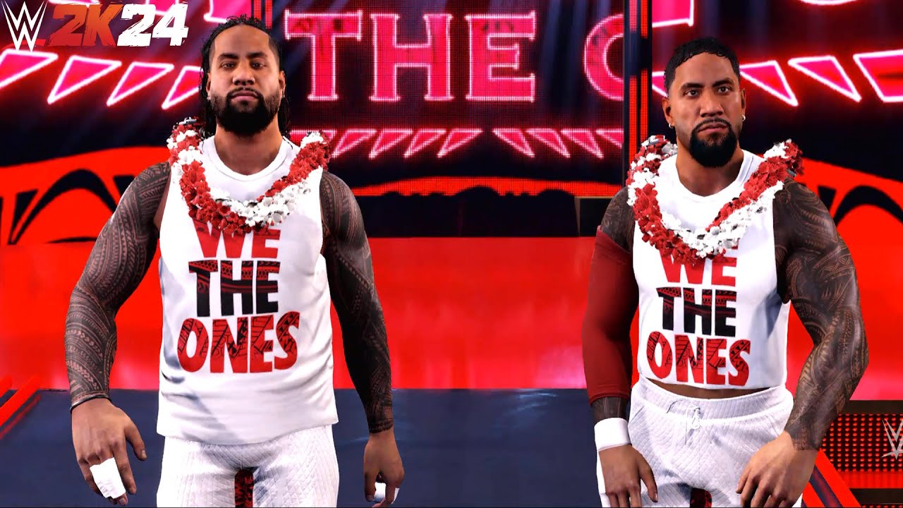WWE 2K24 The Usos (Wrestlemania Attire ) Tag Entrance, Tag Moves ...