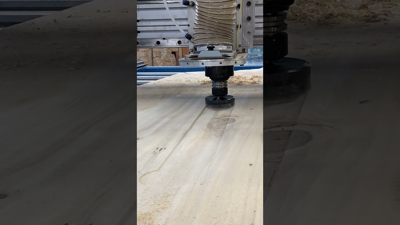 CNC Machine Surfacing/Flattening Live Edge Slab - YouTube
