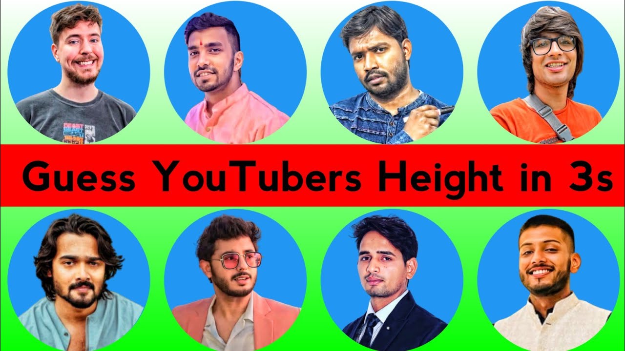 Guess YouTubers Height || All Popular Youtubers - YouTube