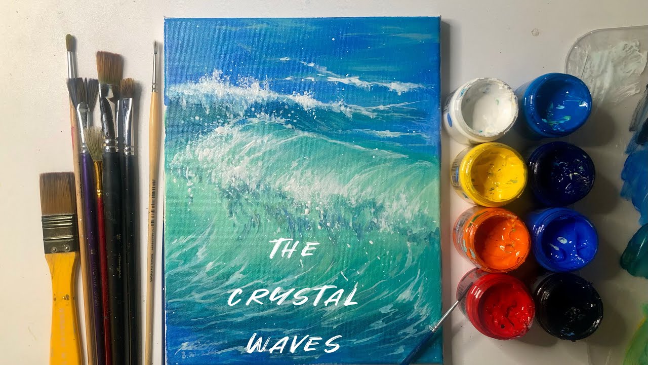 How to draw the crystal clear waves step by step with acrylic /For ...