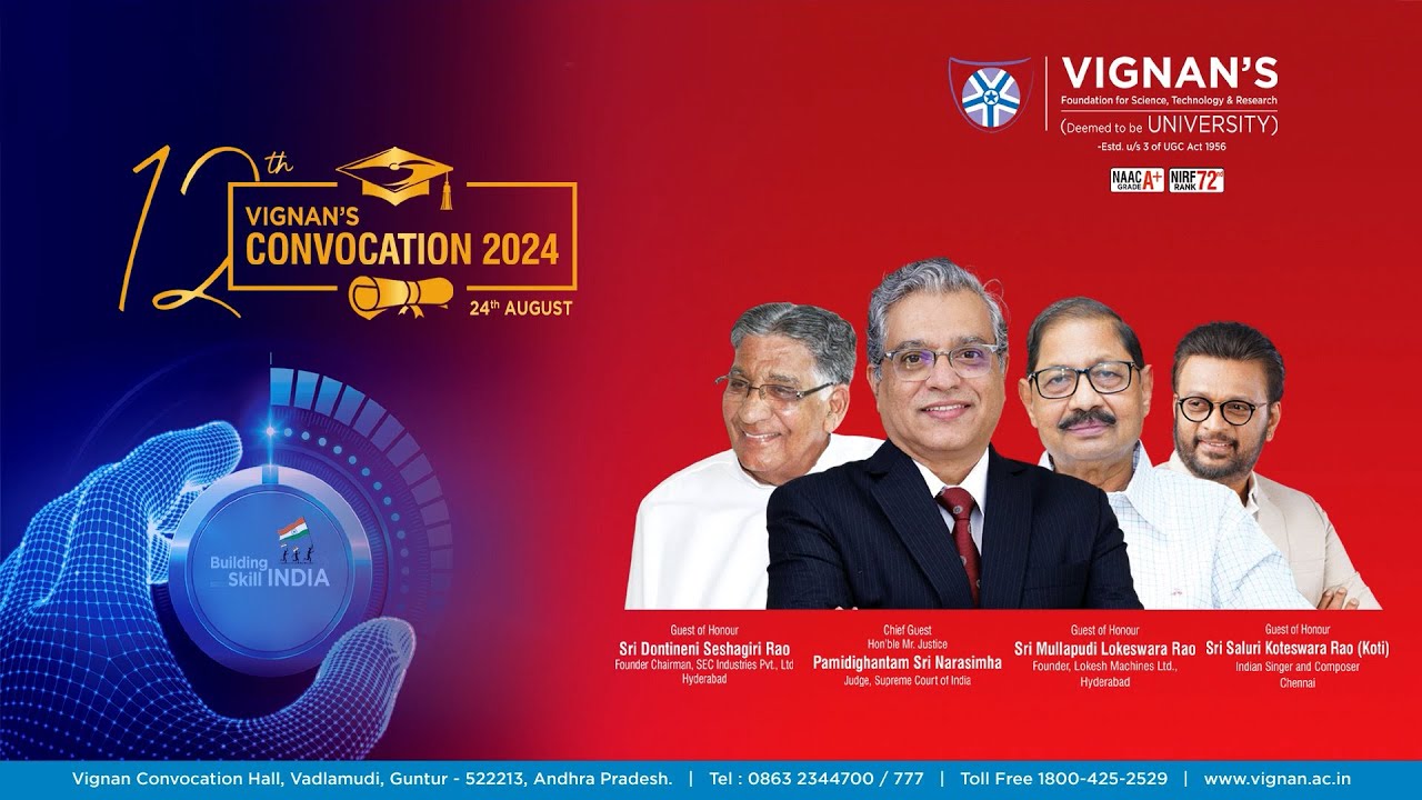 Vignan University's 12th Convocation 2024 Glimpse || CRAK || 4K HDR ...