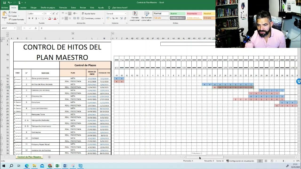 FORMATO DE CONTROL DE PLAN MAESTRO EXPLICADO. Descarga el excel y practica. Cesar Guzman ...