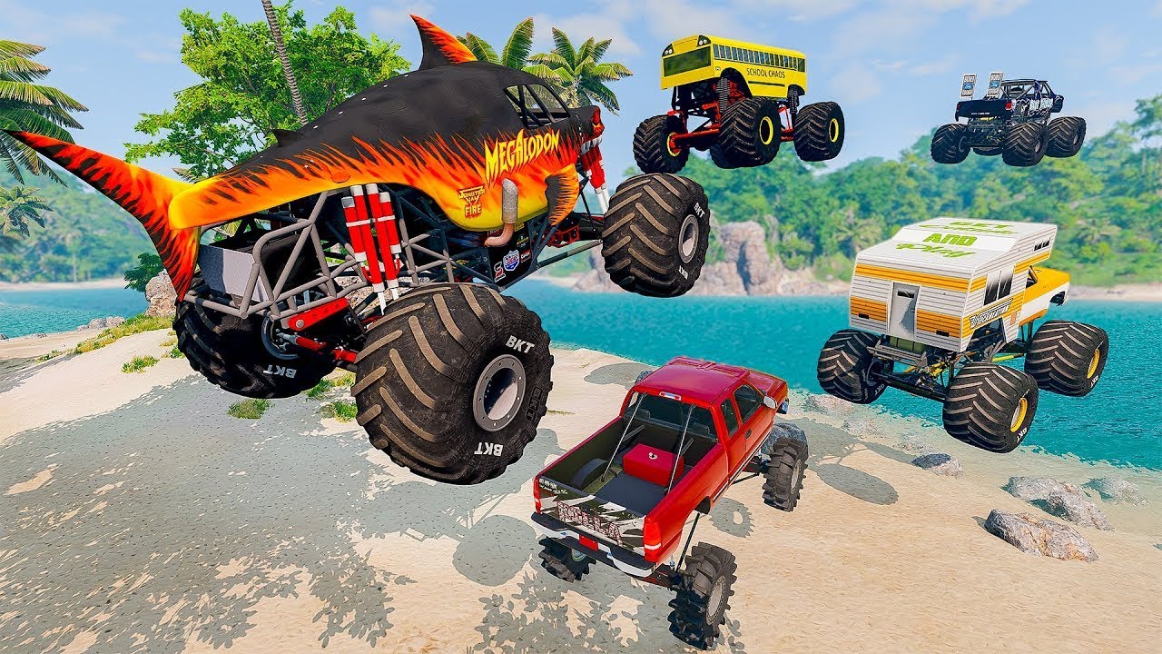 Monster Truck Mayhem: Insane Mega Ramp Action! - YouTube