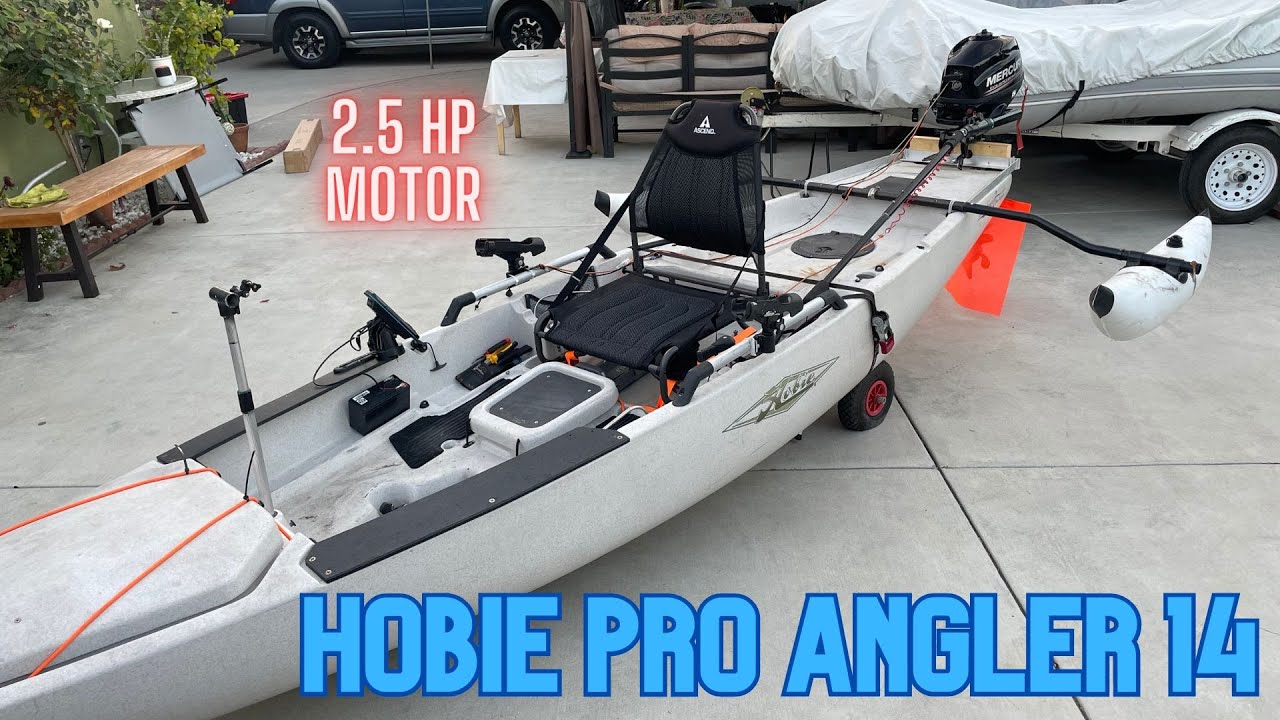 Hobie Pro Angler 14 | 2.5hp Outboard Mod | Motor Kayak - YouTube