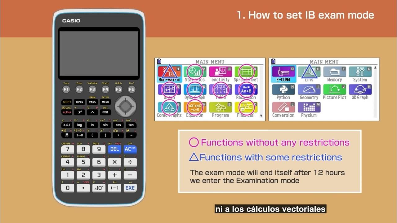 CASIO Calculadora Gráfica-Modo Examen IB 1. Cómo configurar el modo ...