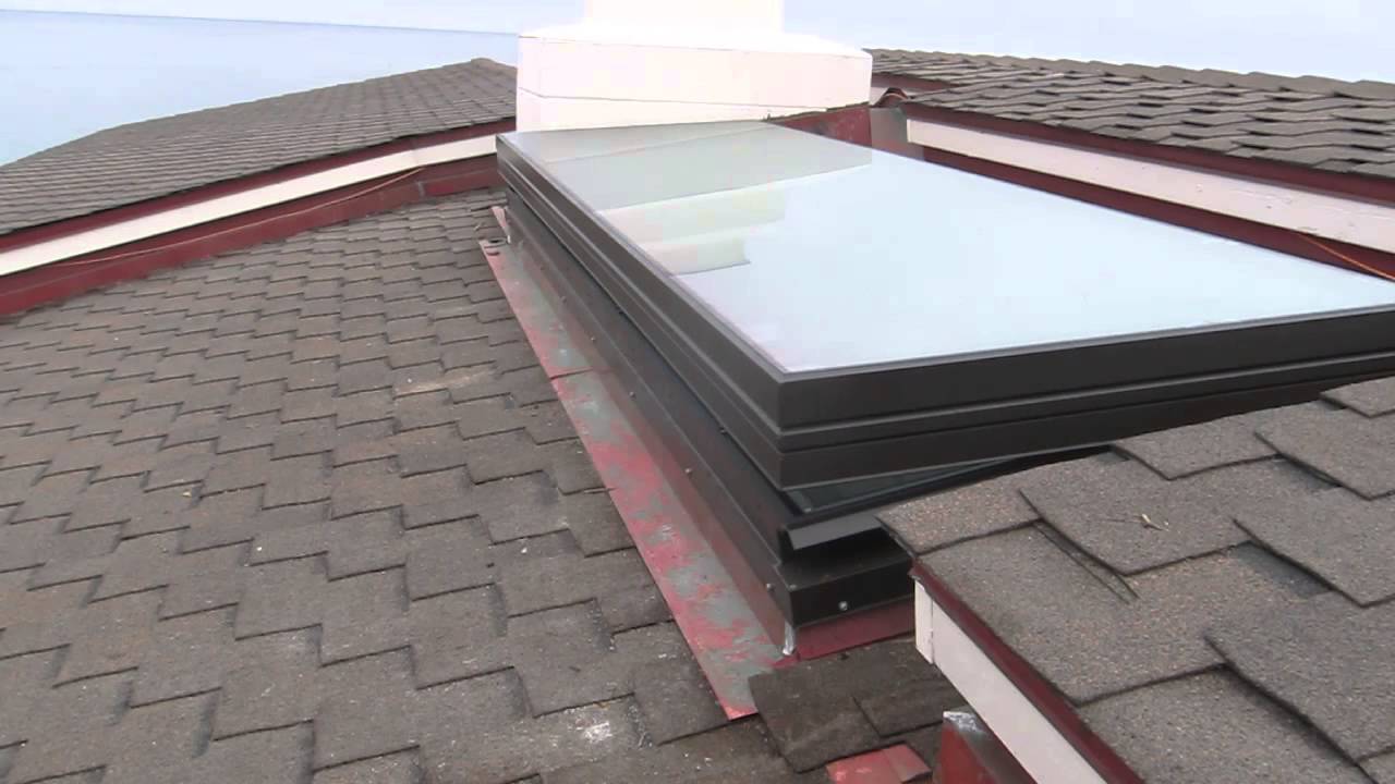 3' x 10' Single lite electric operable skylight - YouTube