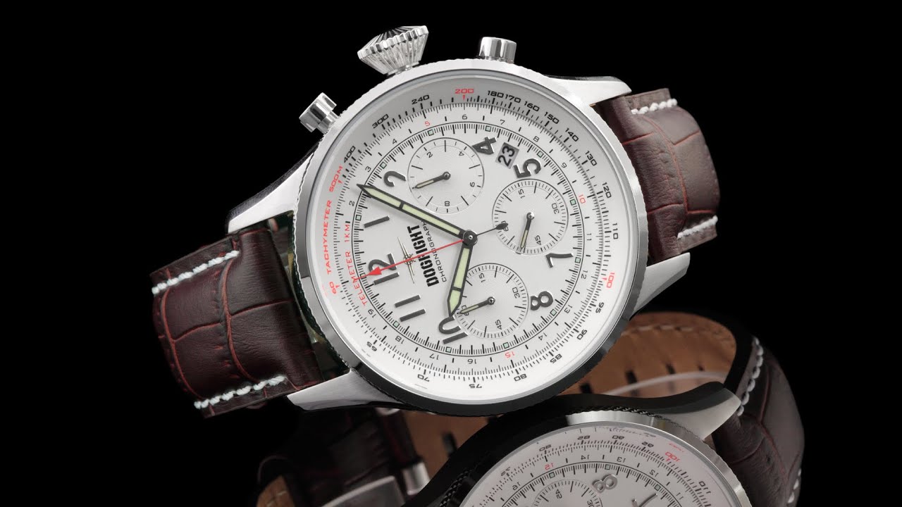 Dogfight DF0034 Wingman Collection 46mm Chronograph Aviator Style ...
