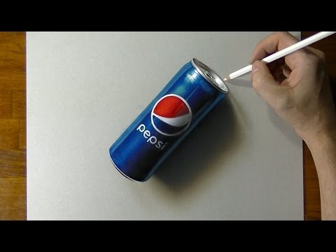 Drawing of a Pepsi can - How to draw 3D Art