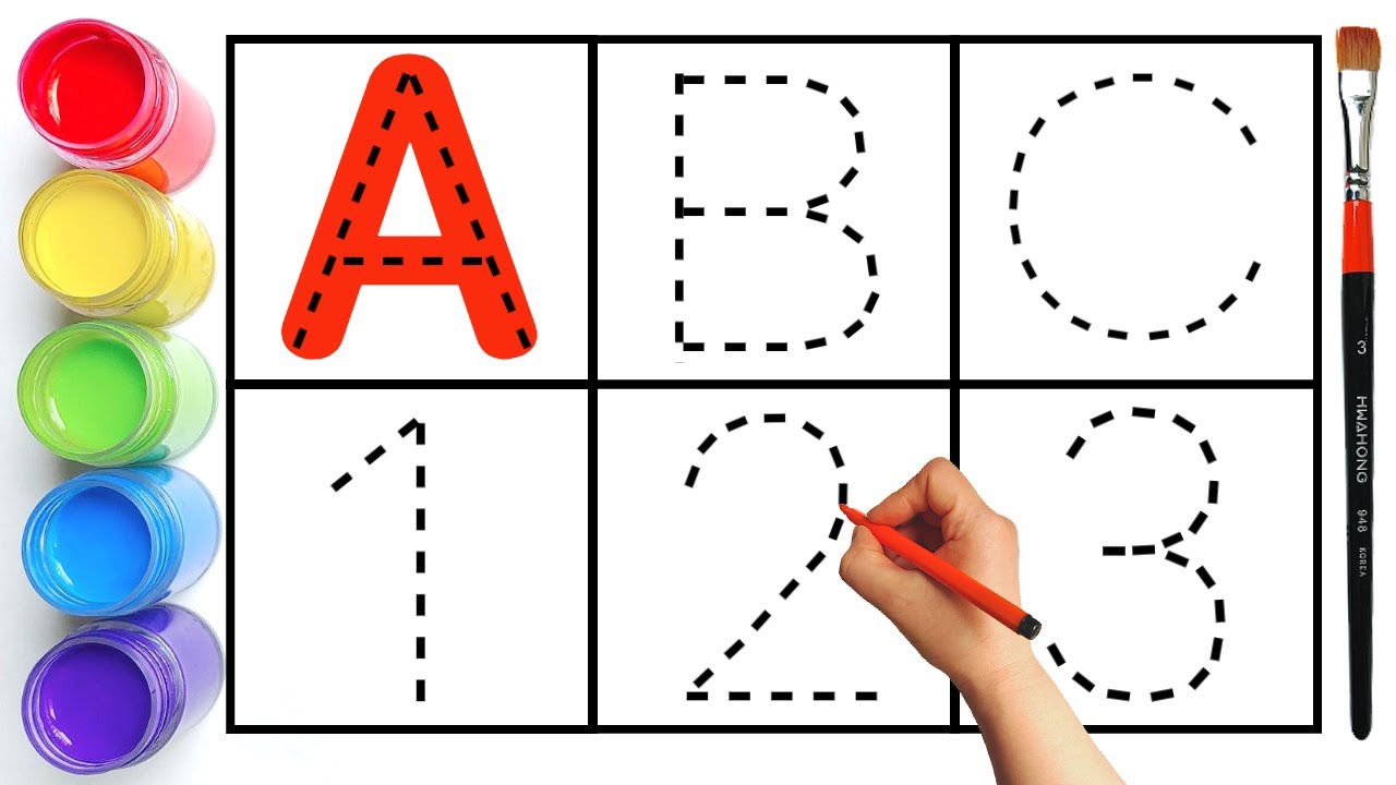 유아와 아이들을 위한 점선따라 알파벳and숫자 쓰기 Abcd 알파벳쓰기 123 숫자쓰기 Alphabet Song A
